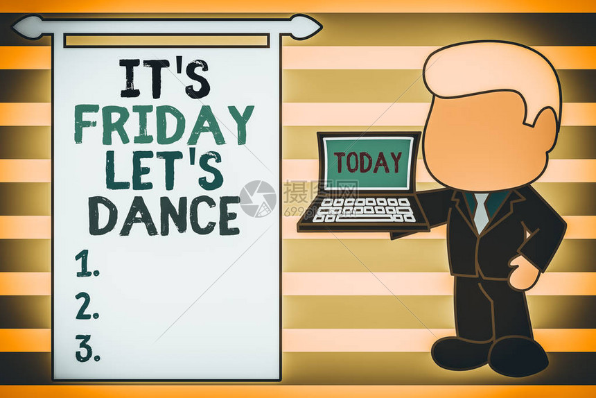 文字书写文本ItSFridayLetDance商业照片展示庆祝周末开始去派对迪斯科音乐站立专业商人手持开放式笔高清图片下载-正版图片 ...