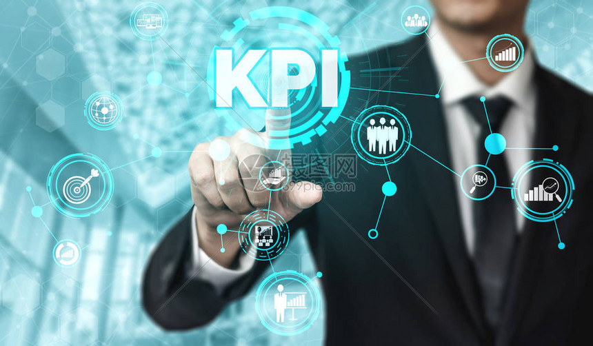 商业概念的KPI关键绩效指标显示工作目标评估符号和营销管理分析数字的高清图片下载-正版图片506363562-摄图网