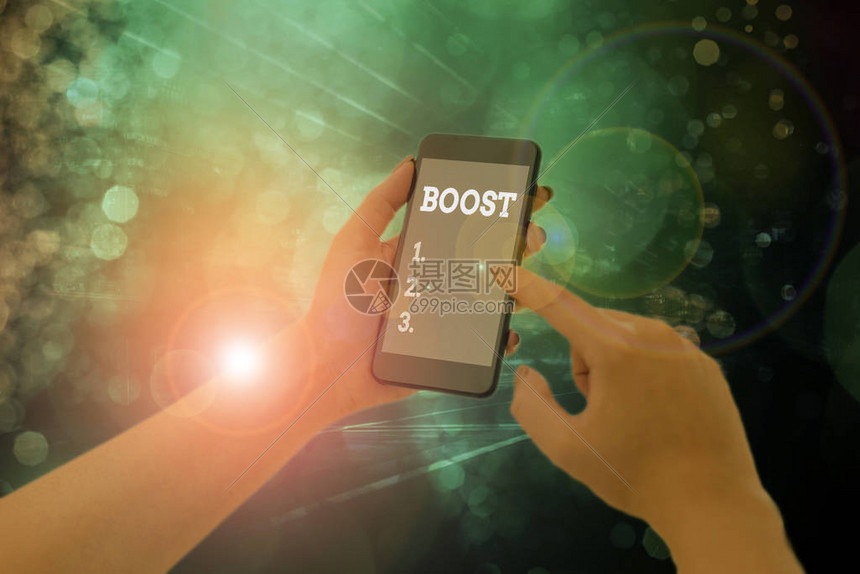 显示Boost的概念手写概念意味着导致增加或改进的帮助高清图片下载-正版图片506400589-摄图网