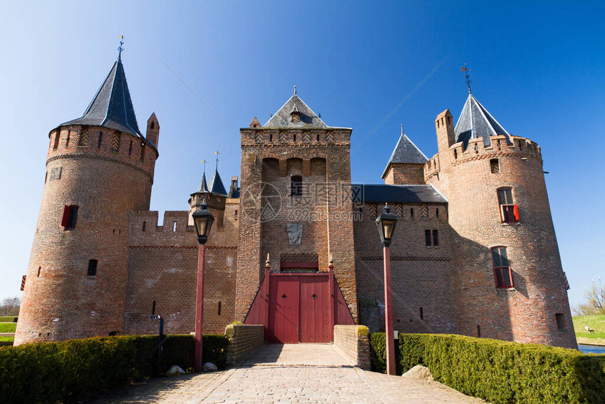 在荷兰穆伊登有护城河的Muid高清图片下载-正版图片506413813-摄图网