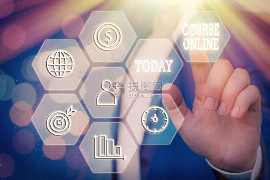 显示在线课程的书写笔记eLearning电子教育远程学习数字课高清图片下载-正版图片506541880-摄图网