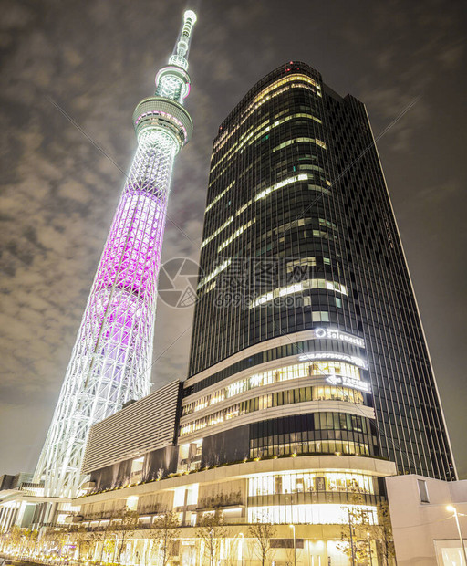 东京晴空塔的灯光夜景高清图片下载-正版图片506557416-摄图网