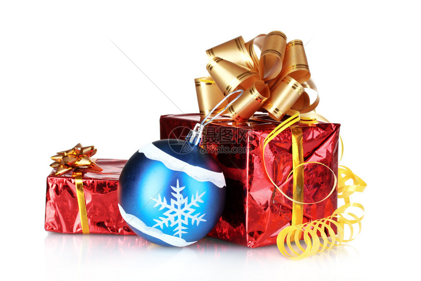 美丽的礼物有金弓和圣诞舞会高清图片下载-正版图片507005521-摄图网