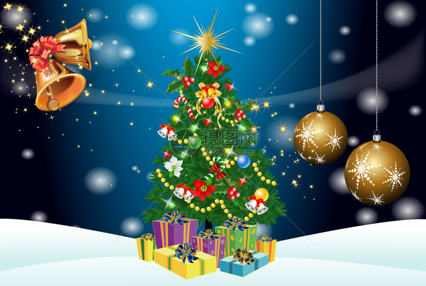 圣诞快乐和新年快乐圣高清图片下载-正版图片507006504-摄图网