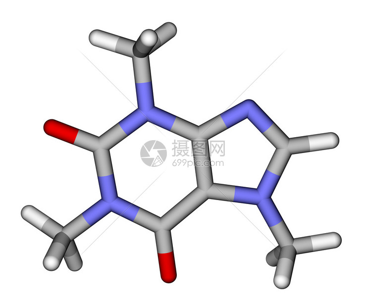 在白色背景上优化咖啡因的分子结构高清图片下载-正版图片507043618-摄图网