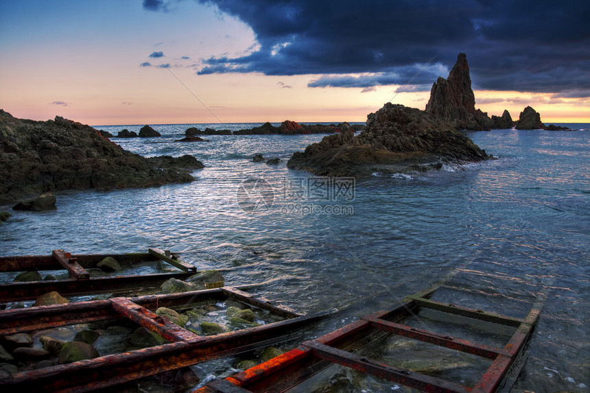 日落海滩hdr技术高清图片下载-正版图片507067729-摄图网