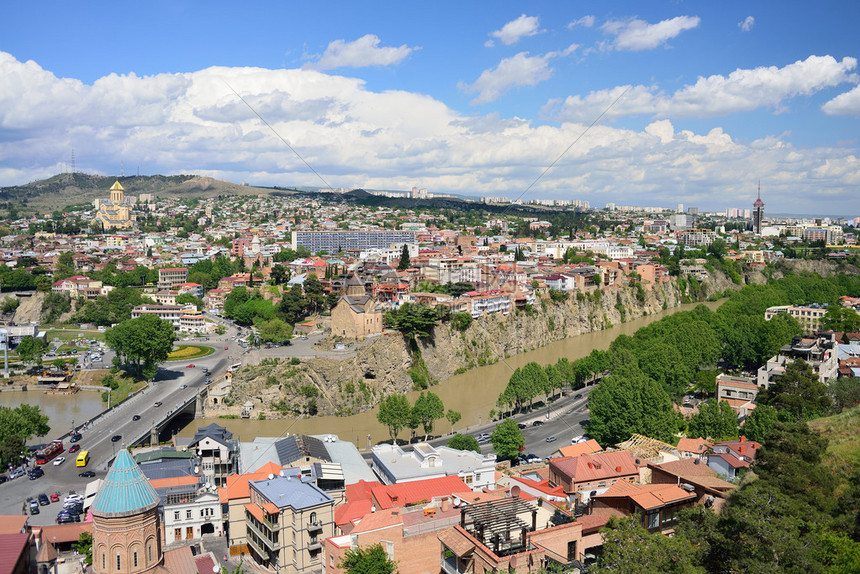 第比利斯全景格鲁吉亚首都旅游景点高加索高清图片下载-正版图片507279175-摄图网