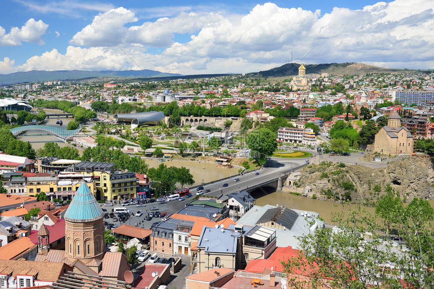 第比利斯全景格鲁吉亚首都旅游景点高加索高清图片下载-正版图片507279176-摄图网