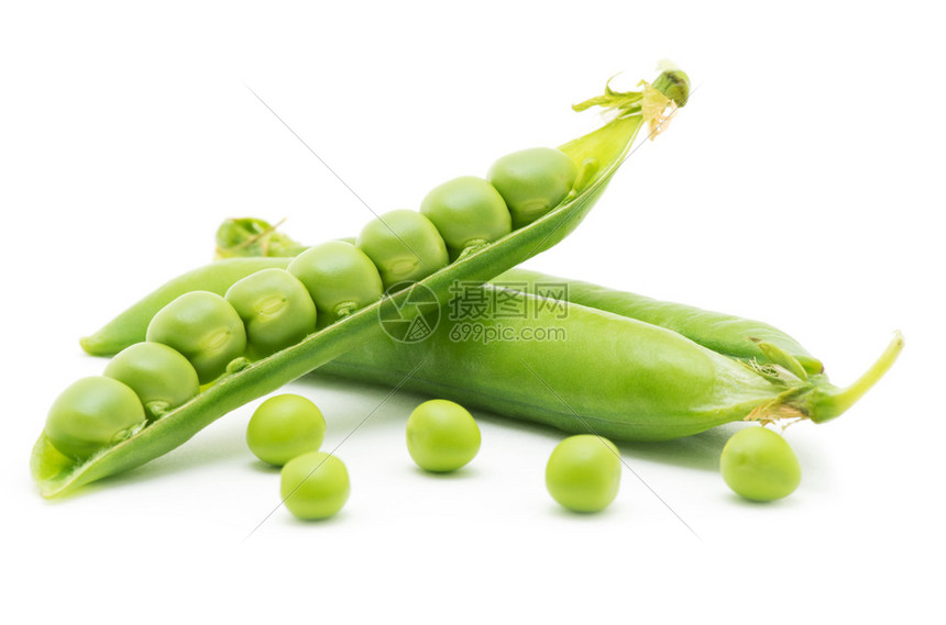 孤立在白色背景上的新鲜绿豌豆高清图片下载-正版图片507303784-摄图网
