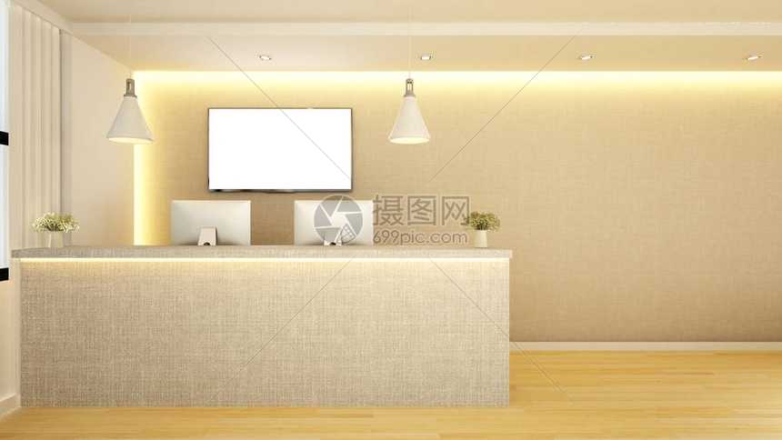 柜台接待设计3D渲染高清图片下载-正版图片507446334-摄图网