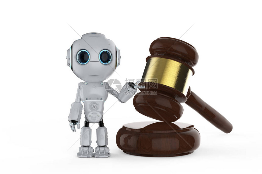 网络法律概念由3D制成小型机器人高清图片下载-正版图片507459146-摄图网