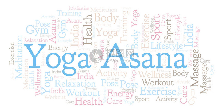 瑜伽Asana字云单词库高清图片下载-正版图片507461729-摄图网