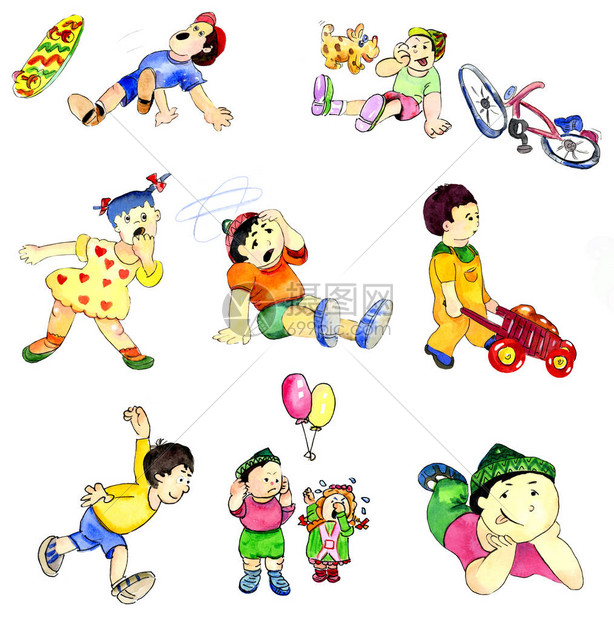 可爱儿童与青少年特点大卡通画插图CartoonCartoonCarteChiltersandTe高清图片下载-正版图片507468667-摄图网