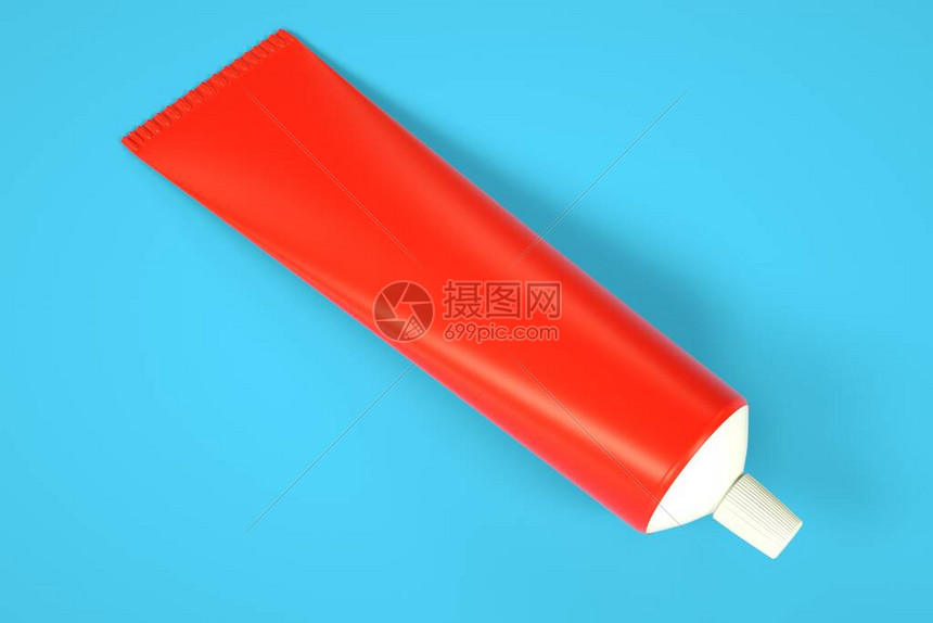 蓝色背景的牙膏管模型高清图片下载-正版图片507509298-摄图网