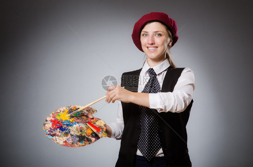 艺术概念中的女艺术家高清图片下载-正版图片507543354-摄图网