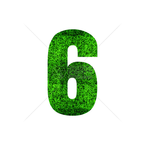 带有绿草纹理背景的6号六高清图片下载-正版图片507558513-摄图网