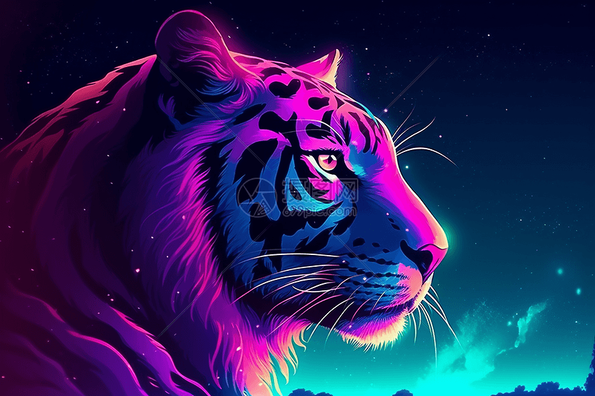 炫彩狮子插画插画图片下载-正版图片600001494-摄图网