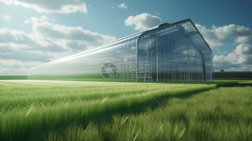 绿色田野中的研究设施高清图片下载-正版图片600002848-摄图网