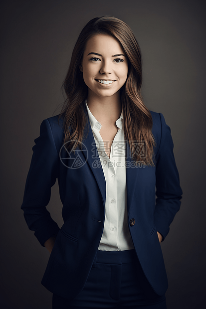 一位长发职业女性半身照高清图片下载-正版图片600005240-摄图网