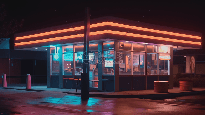 深夜路边的便利店图片素材-正版创意图片600008440-摄图网