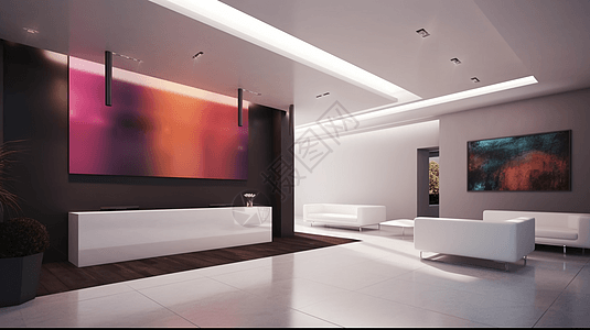 现代接待厅极简主义室内设计图片素材-正版创意图片600010268-摄图网