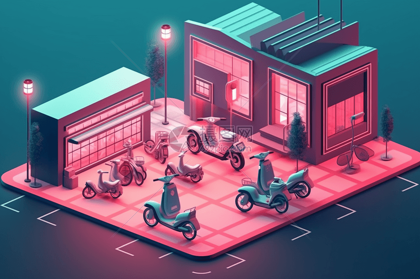 助动车停车场图片素材-正版创意图片600010788-摄图网