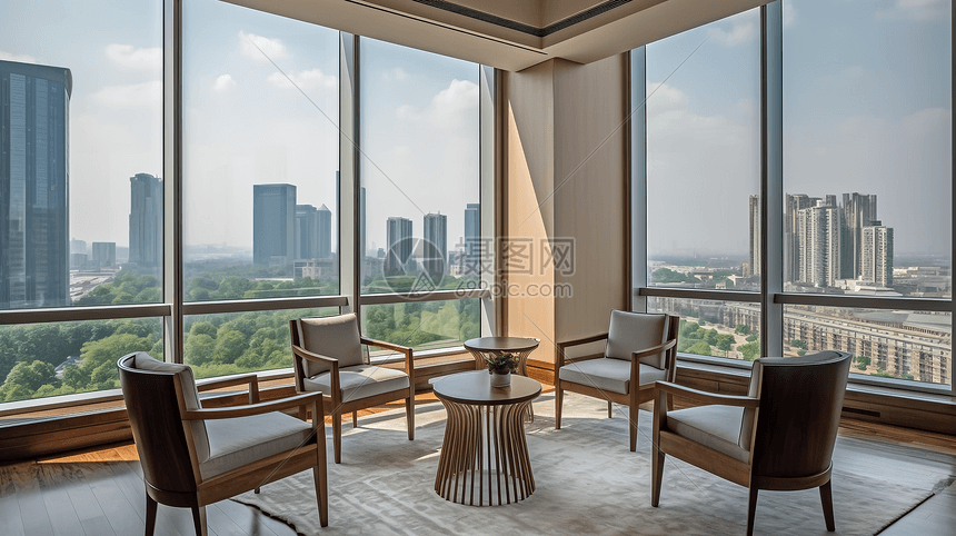 落地窗办公区高清图片下载-正版图片600012951-摄图网