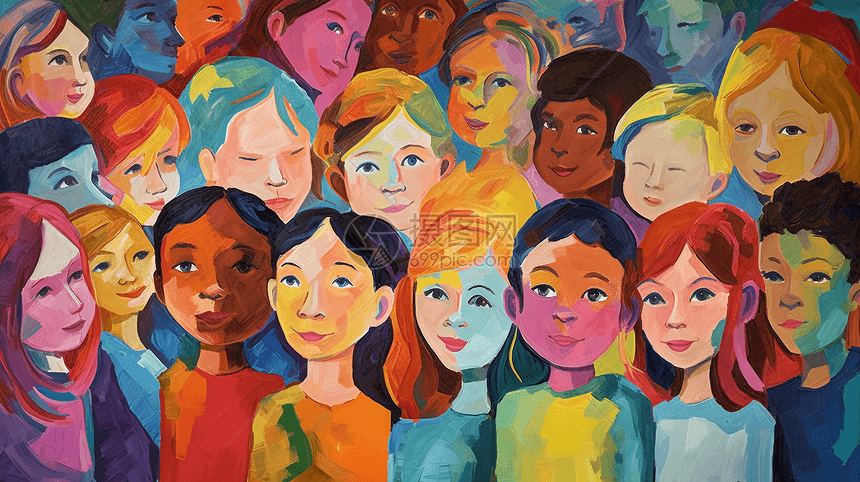 不同种族的儿童在一起插画图片下载-正版图片600013349-摄图网