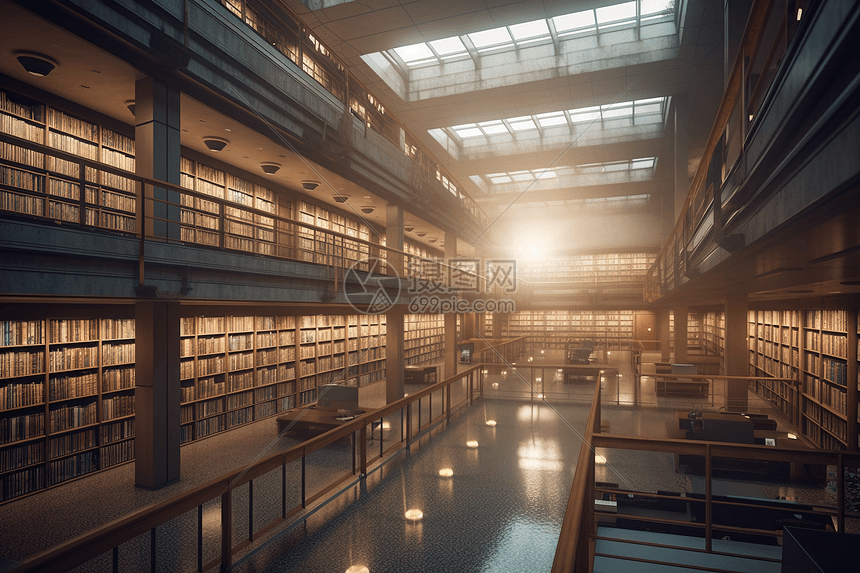宏伟的大学图书馆高清图片下载-正版图片600013752-摄图网