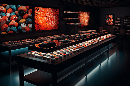 暗淡的寿司店高清图片下载-正版图片600014600-摄图网
