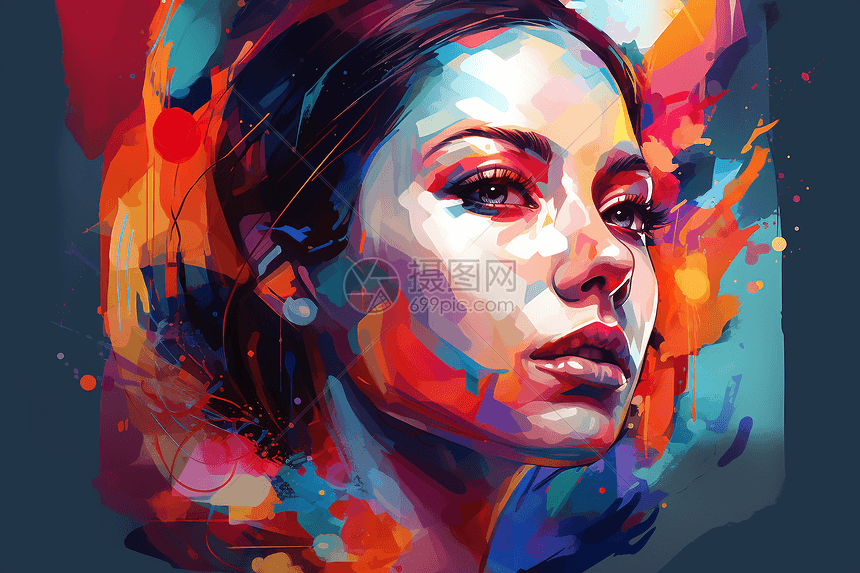 鲜艳的女人插画插画图片下载-正版图片600014681-摄图网
