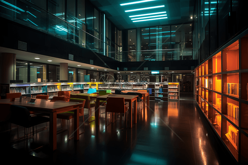 通透多彩的图书馆高清图片下载-正版图片600015391-摄图网