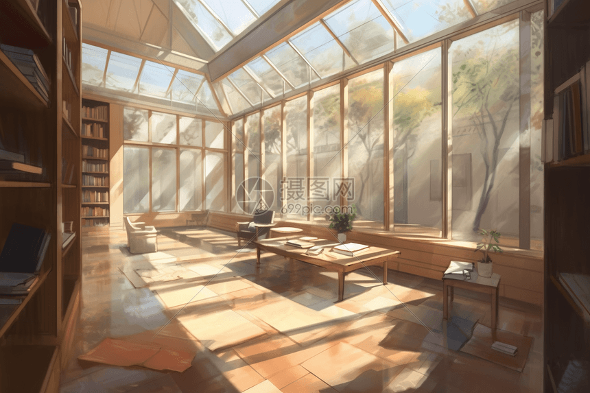 敞亮阳光图书馆高清图片下载-正版图片600016062-摄图网