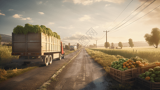乡村新鲜农产品运输图片素材-正版创意图片600019586-摄图网