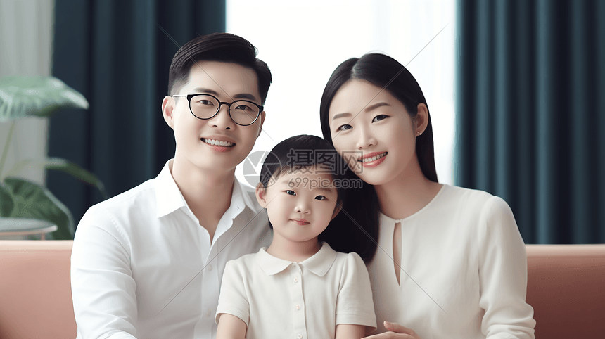 幸福的三口之家高清图片下载-正版图片600020351-摄图网