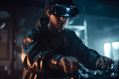 虚拟屏幕投影到VR眼镜上图片素材-正版创意图片600051740-摄图网