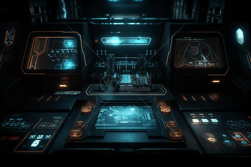 未来科技感控制台图片素材-正版创意图片600024425-摄图网