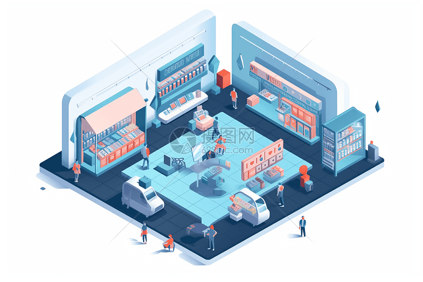 2.5D风格的立体城市插画图片下载-正版图片600024622-摄图网