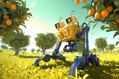 正在采摘水果的机器人图片素材-正版创意图片600025607-摄图网
