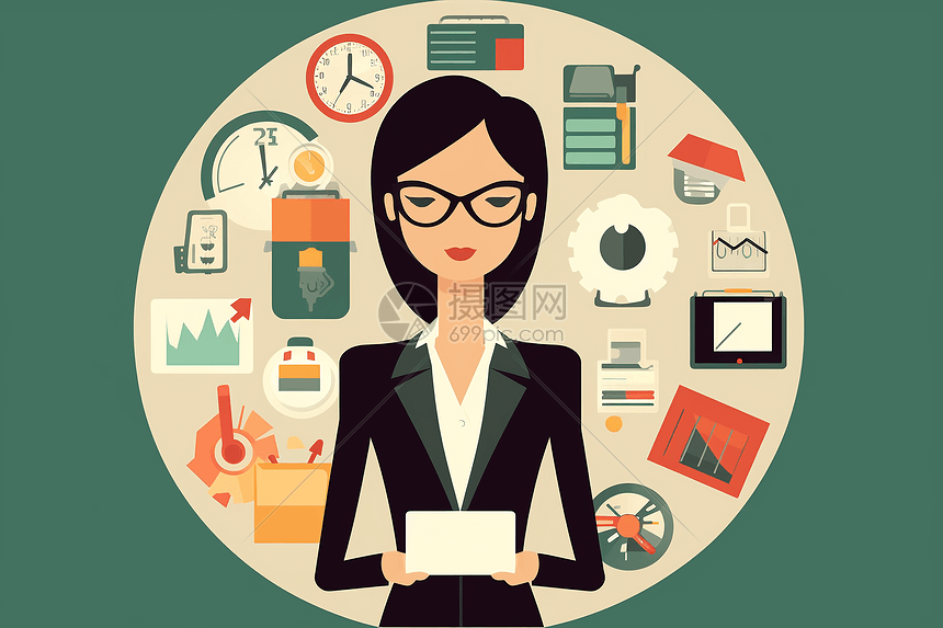 多功能的商务助理插画图片下载-正版图片600027362-摄图网
