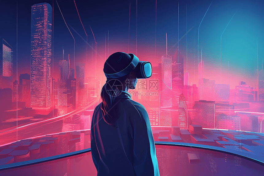 体验佩戴VR眼镜图片素材-正版创意图片600028690-摄图网