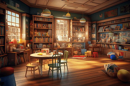 卡通图书馆图片_卡通图书馆素材_卡通图书馆高清图片_摄图网图片下载