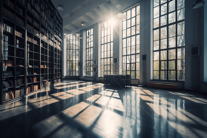 宽敞的图书馆图片素材-正版创意图片600028982-摄图网