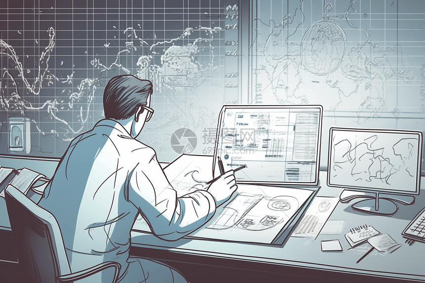 科学家分析数据插画图片下载-正版图片600030293-摄图网