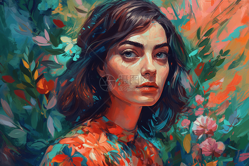 人的肖像插画插画图片下载-正版图片600034014-摄图网