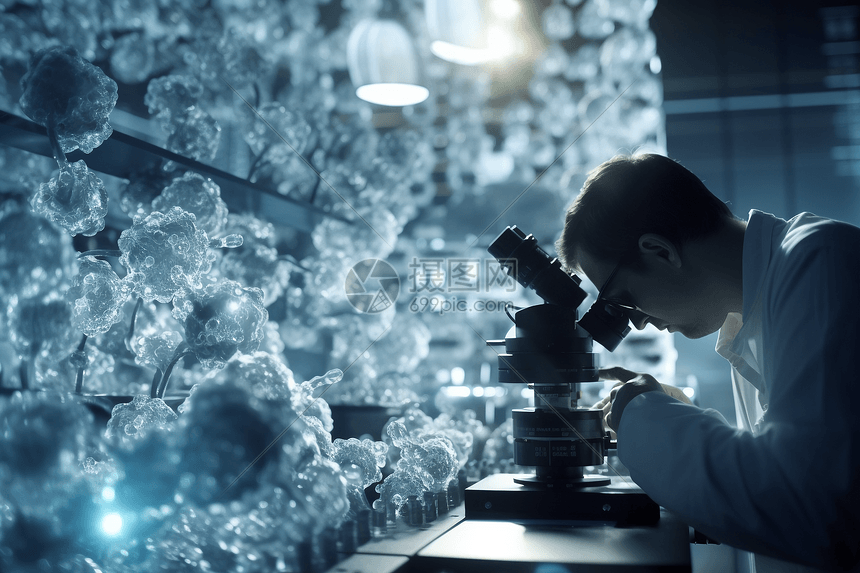 科学家用显微镜观察高清图片下载-正版图片600034045-摄图网