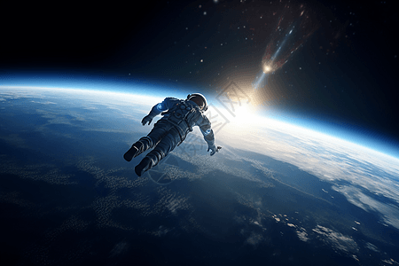 宇航员漂浮在太空高清图片下载-正版图片600034465-摄图网