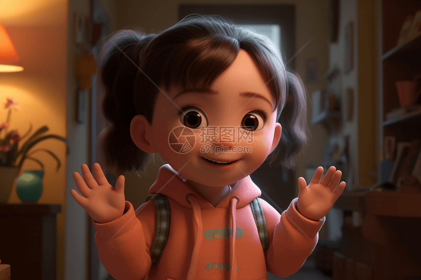 可爱小女孩图片素材-正版创意图片600038598-摄图网