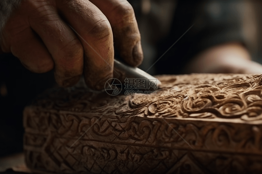 工匠雕刻高清图片下载-正版图片600038683-摄图网