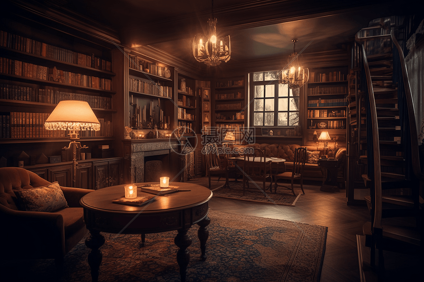 奢华的图书馆高清图片下载-正版图片600046808-摄图网